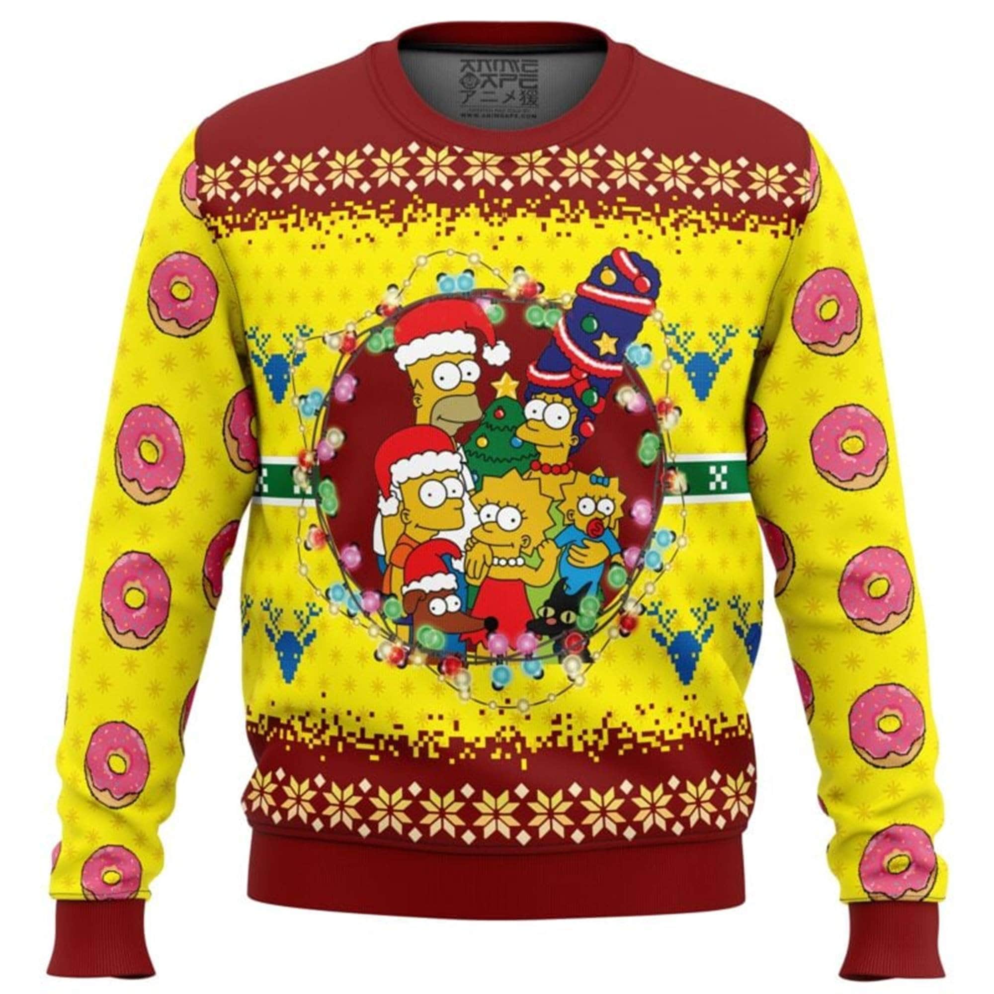 The Simpsons Ugly Christmas Sweater, Homer Bart Marge Lisa Simpson Ugly ...