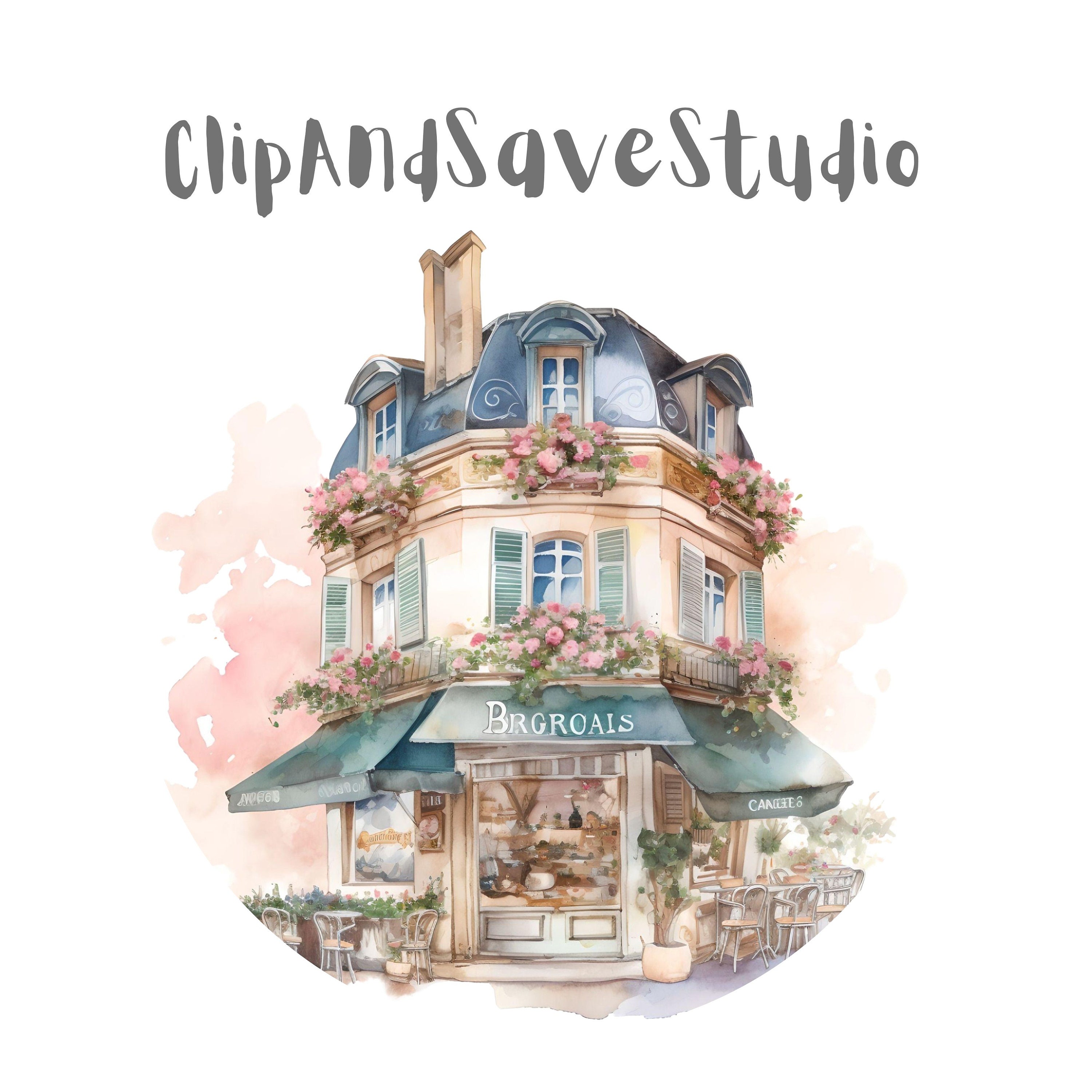 Watercolor French Cafe Clipart Bundle Commercial Use PNG - Etsy