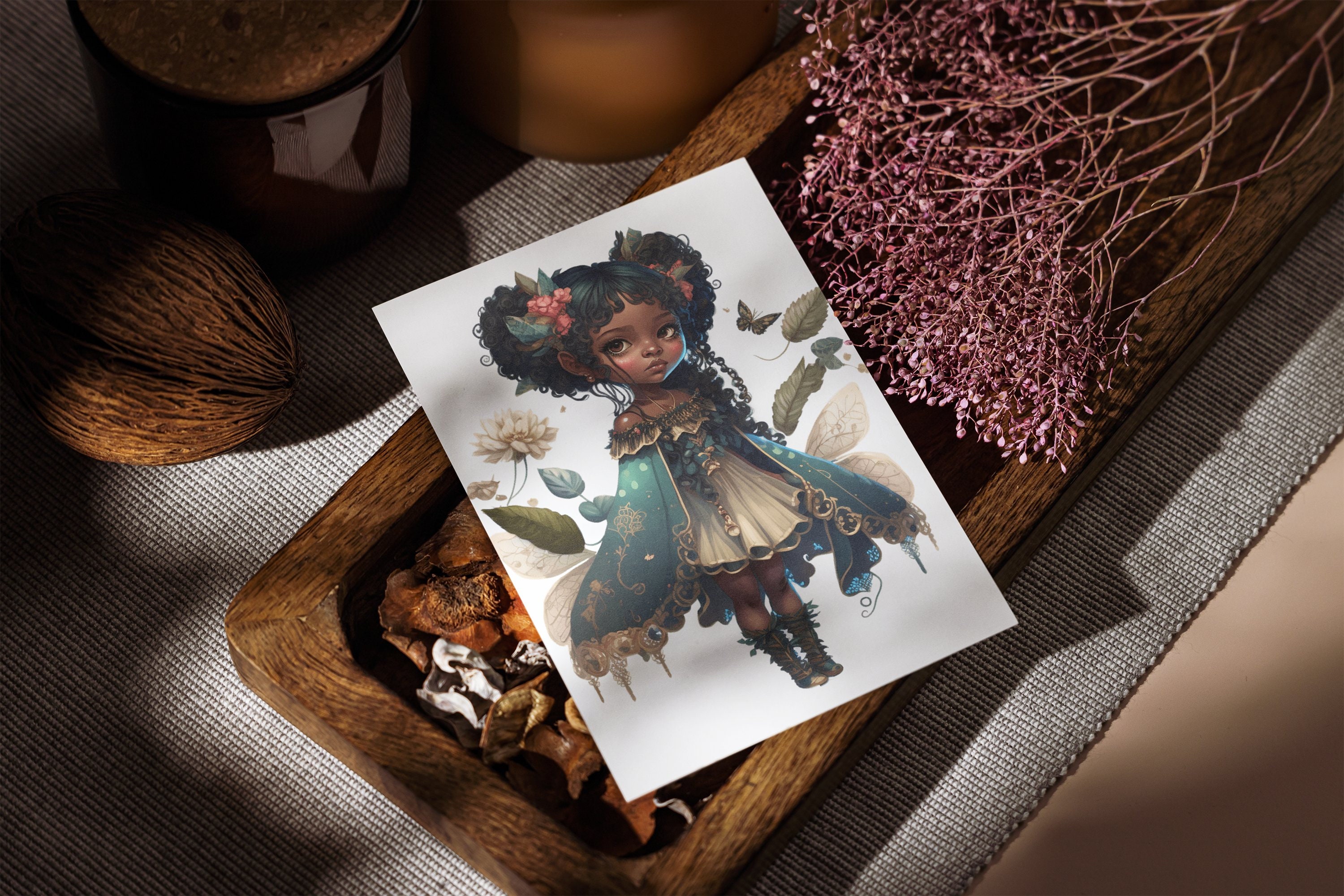 Magical Black Girl Fairy Clipart Bundle for Commercial Use - Etsy