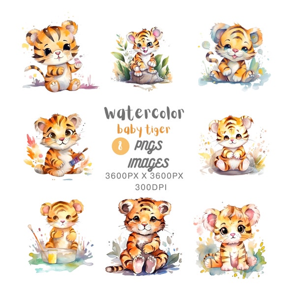 Tiger Watercolor - Etsy