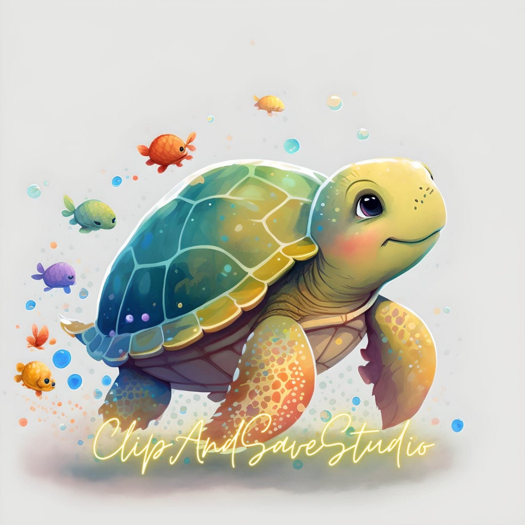 Watercolor Sea Turtles Clipart Bundle for Commercial Use - Etsy
