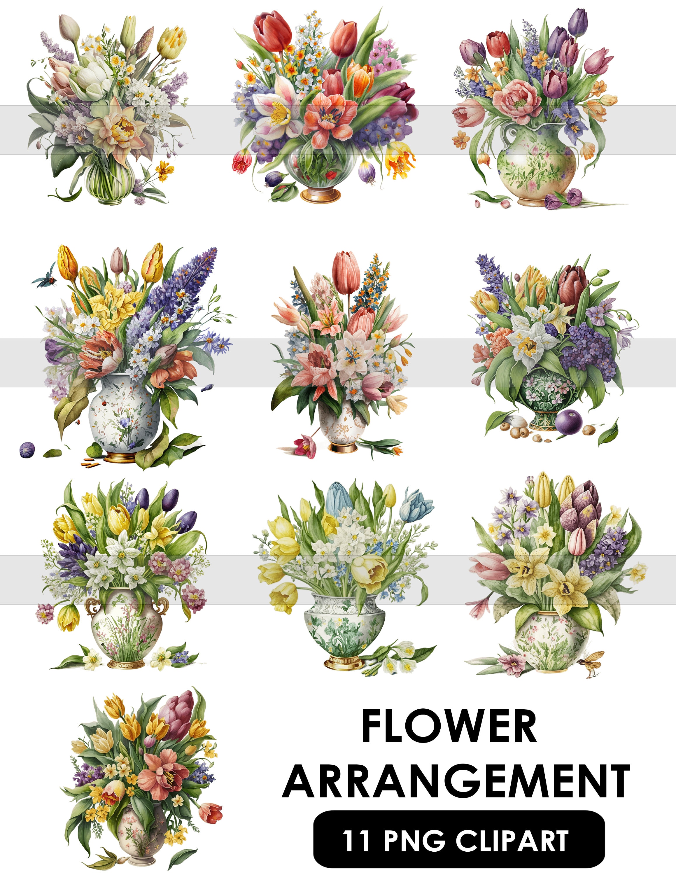 Flower Clipart Bundle for Commercial Use Original Designs in - Etsy Ireland