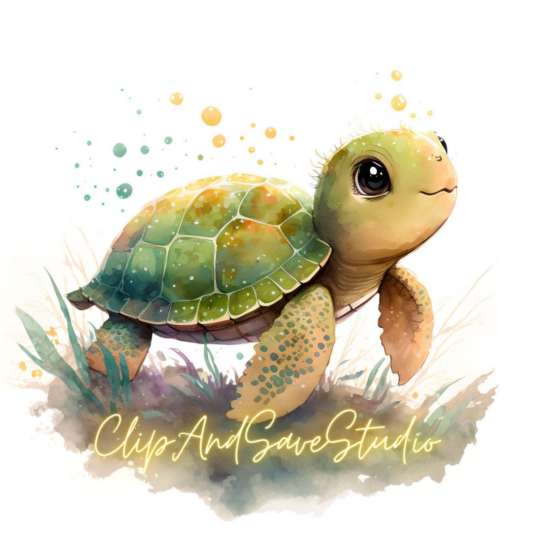 Watercolor Sea Turtles Clipart Bundle for Commercial Use - Etsy