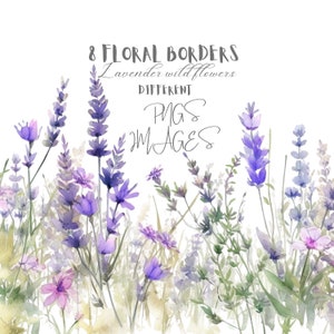 Watercolor Lavender Clipart Bundle,wedding,lavender Clipart,purple ...