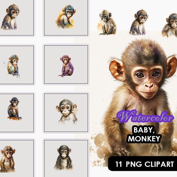 Monkey Clipart - Etsy