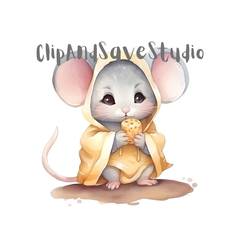 Watercolor Cute Kawaii Mouse Clipart Bundle Commercial Use - Etsy