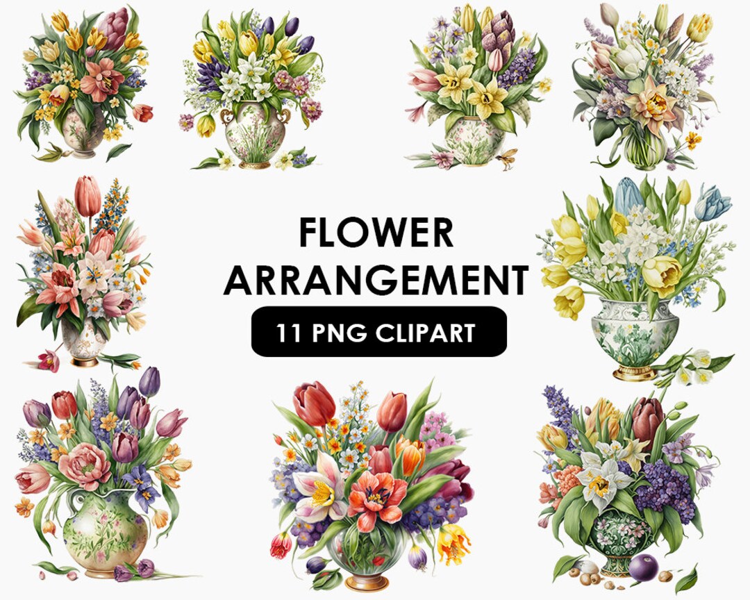 Flower Clipart Bundle for Commercial Use Original Designs in PNG ...