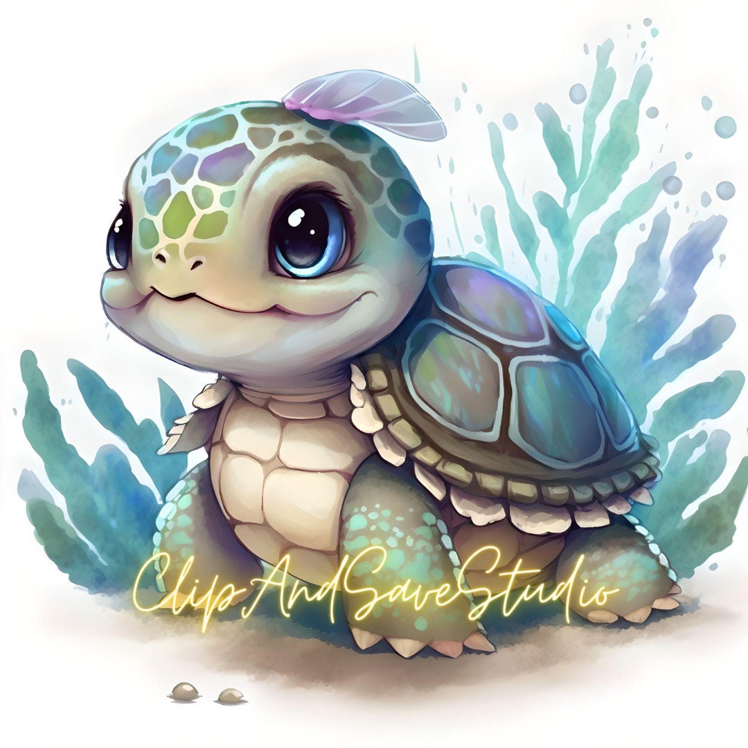 Watercolor Sea Turtles Clipart Bundle for Commercial Use - Etsy