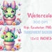 Spring Pastel Watercolor Clipart Bundle Glittery Kawaii Succulent ...