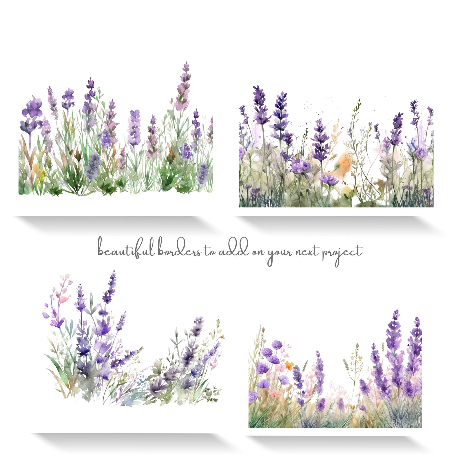 Watercolor Lavender Clipart Bundle,wedding,lavender Clipart,purple ...