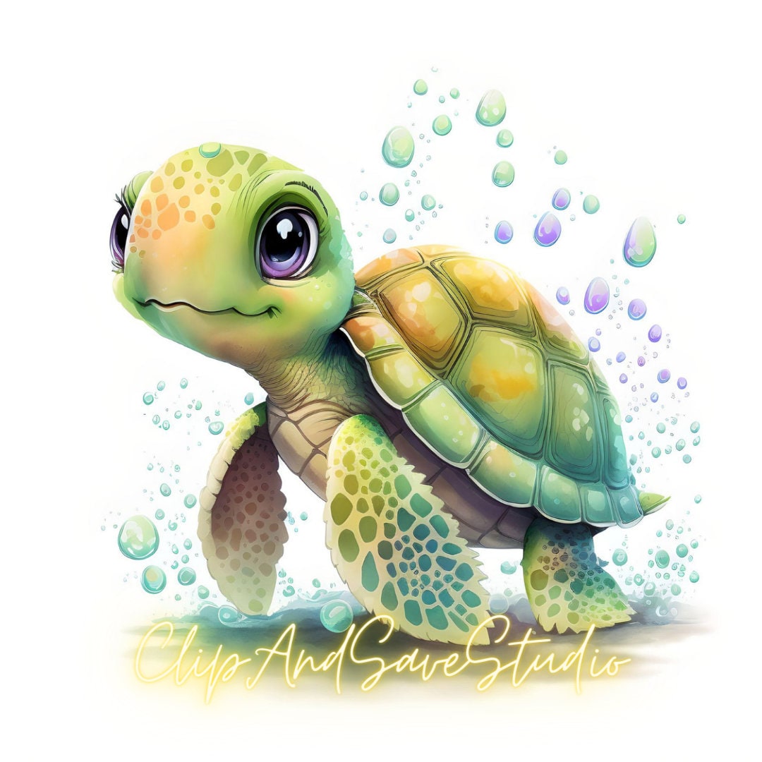 Watercolor Sea Turtles Clipart Bundle for Commercial Use - Etsy