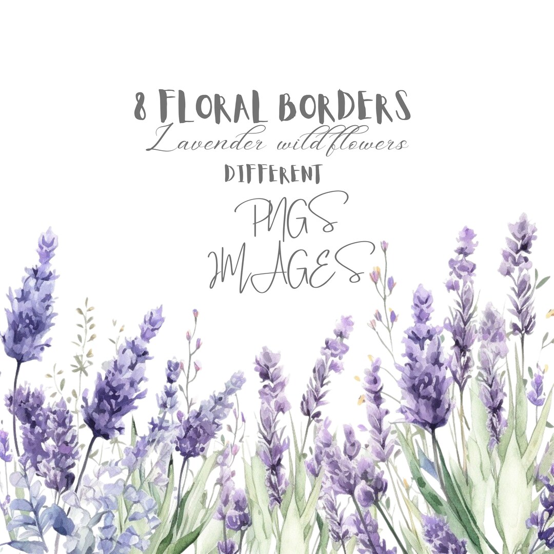 Watercolor Lavender Clipart Bundle,wedding,lavender Clipart,purple ...