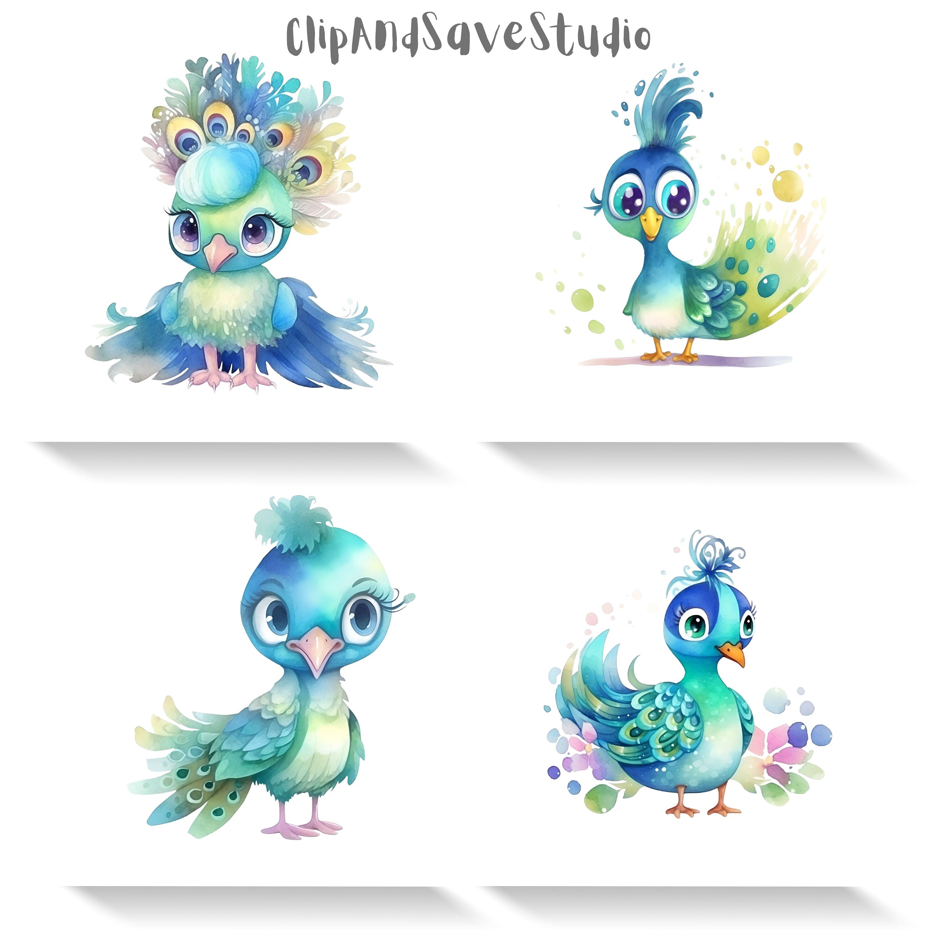 Cute Baby Peacock Clipart