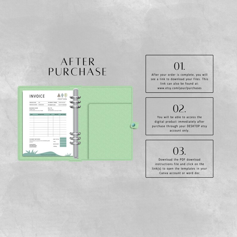 Printable Landscaping Invoice Template INSTANT DOWNLOAD - Etsy