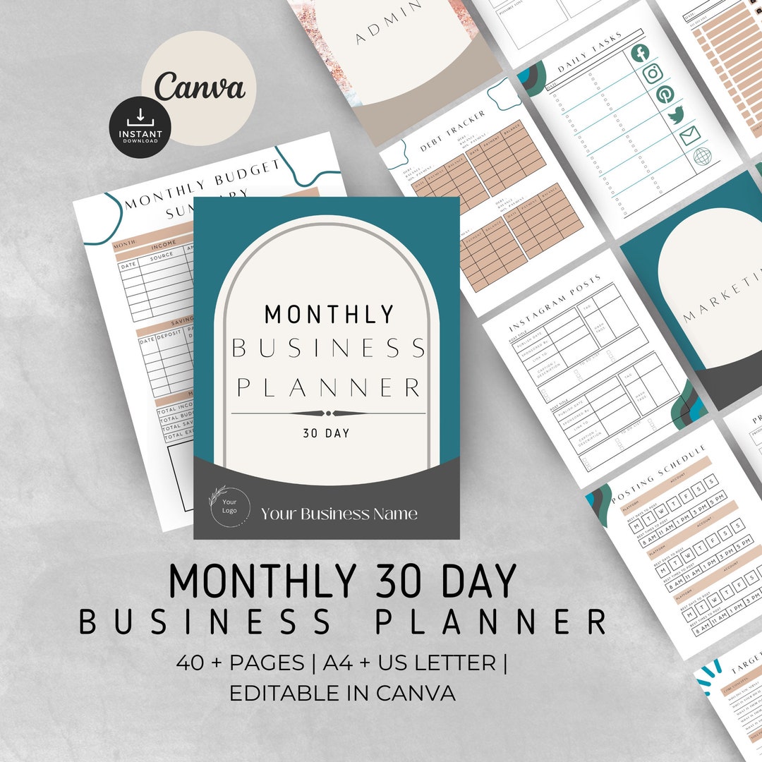 30 Day Business Plan Template instant DOWNLOAD Canva Small Business 30-day-business-plan-template-instant-download-canva-small-business