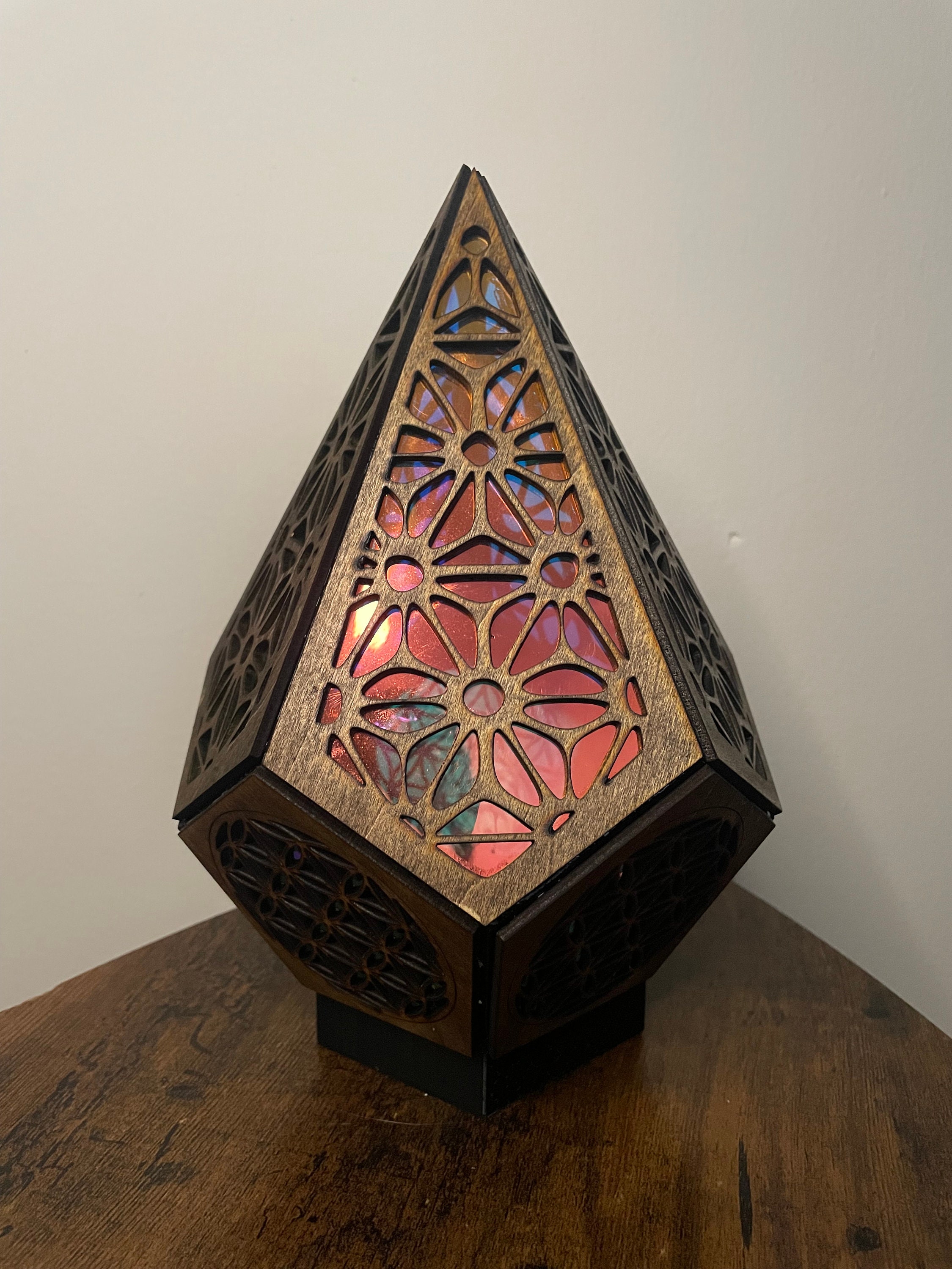 Wooden Flower of Life Shadow Lamp - Etsy