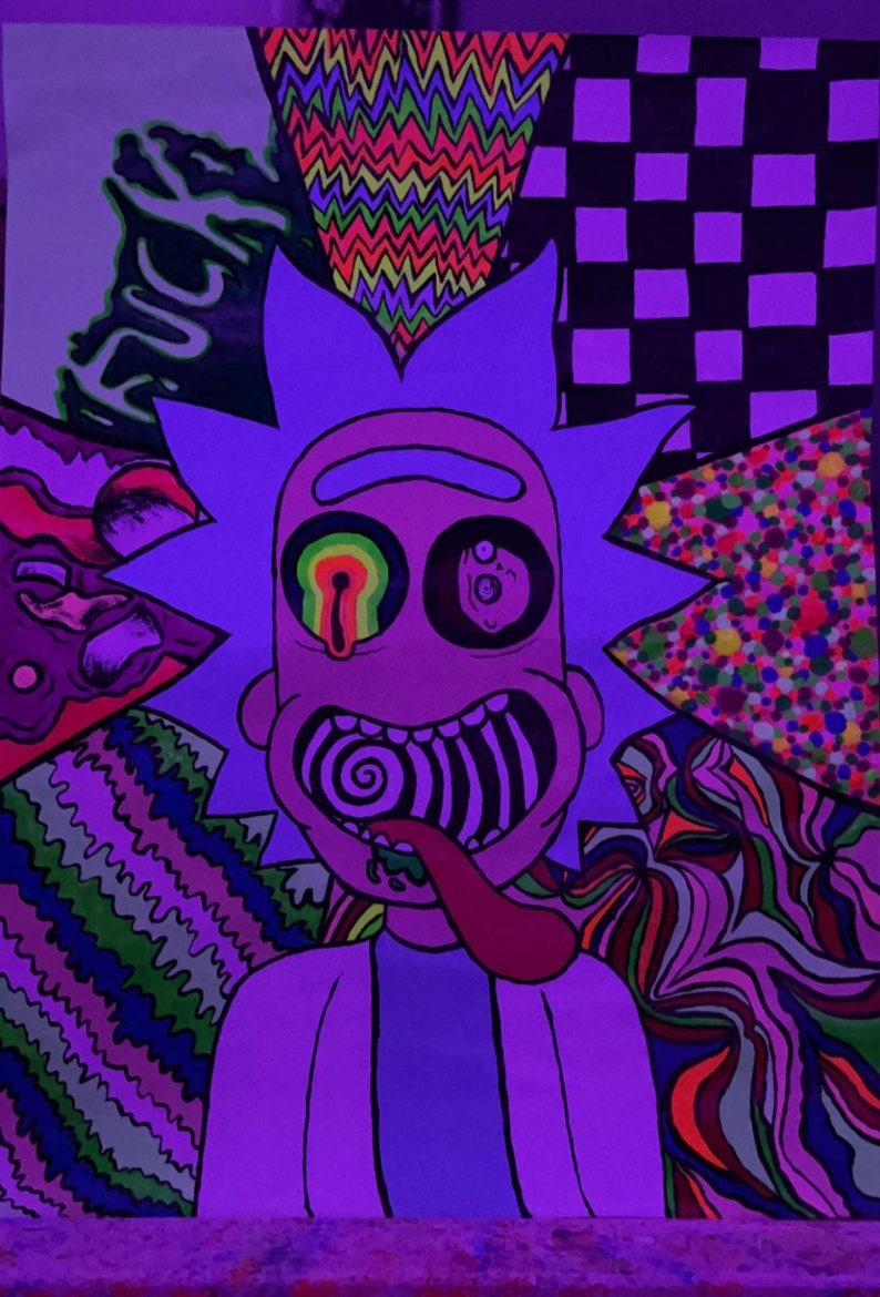 Neon Rick and Morty Acrylic Painting - Etsy