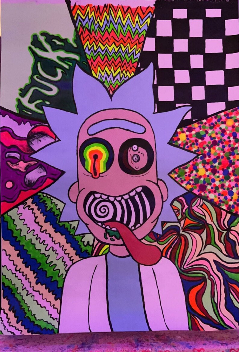 Neon Rick and Morty Acrylic Painting - Etsy