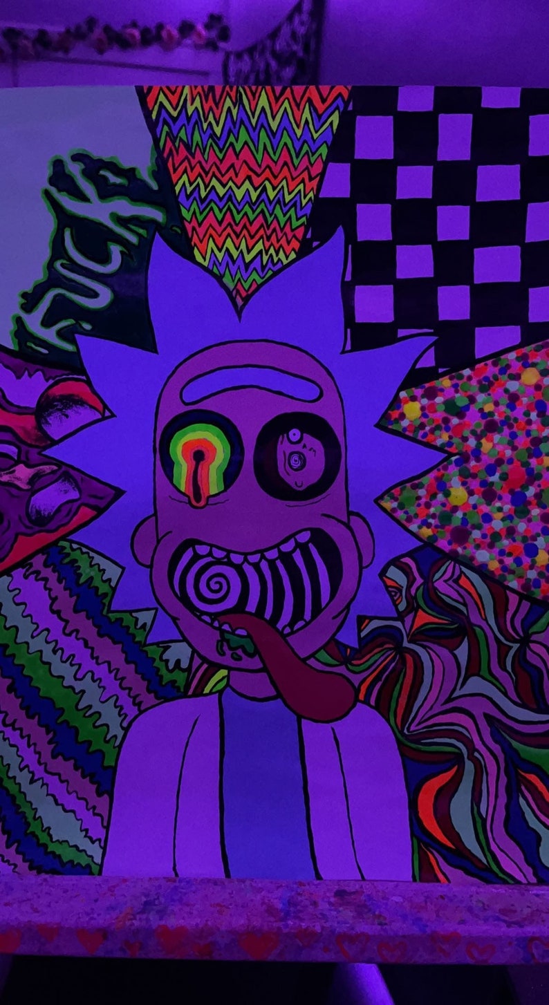 Neon Rick and Morty Acrylic Painting - Etsy