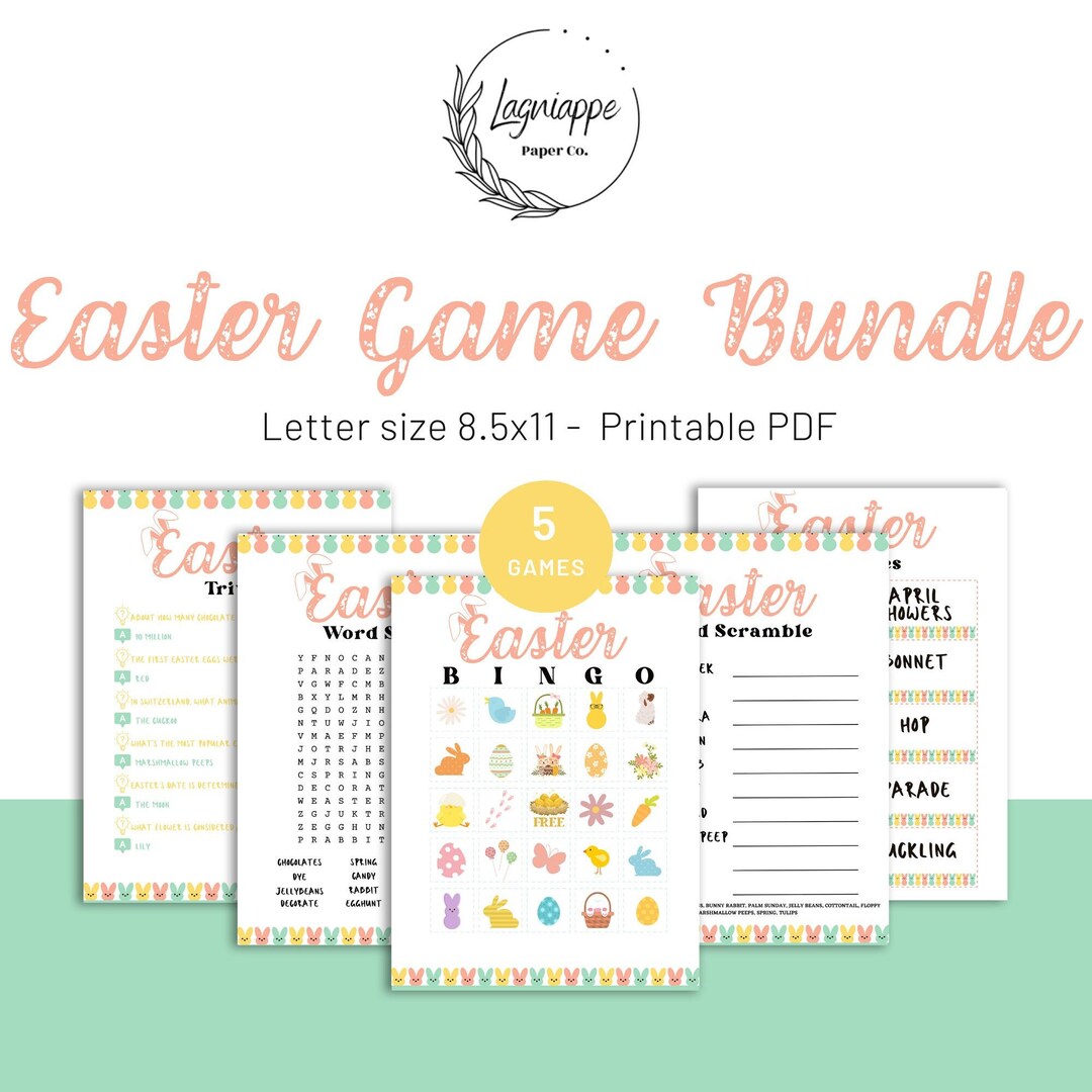 Easter Game Bundle Printable Easter Games Instant PDF Download - Etsy