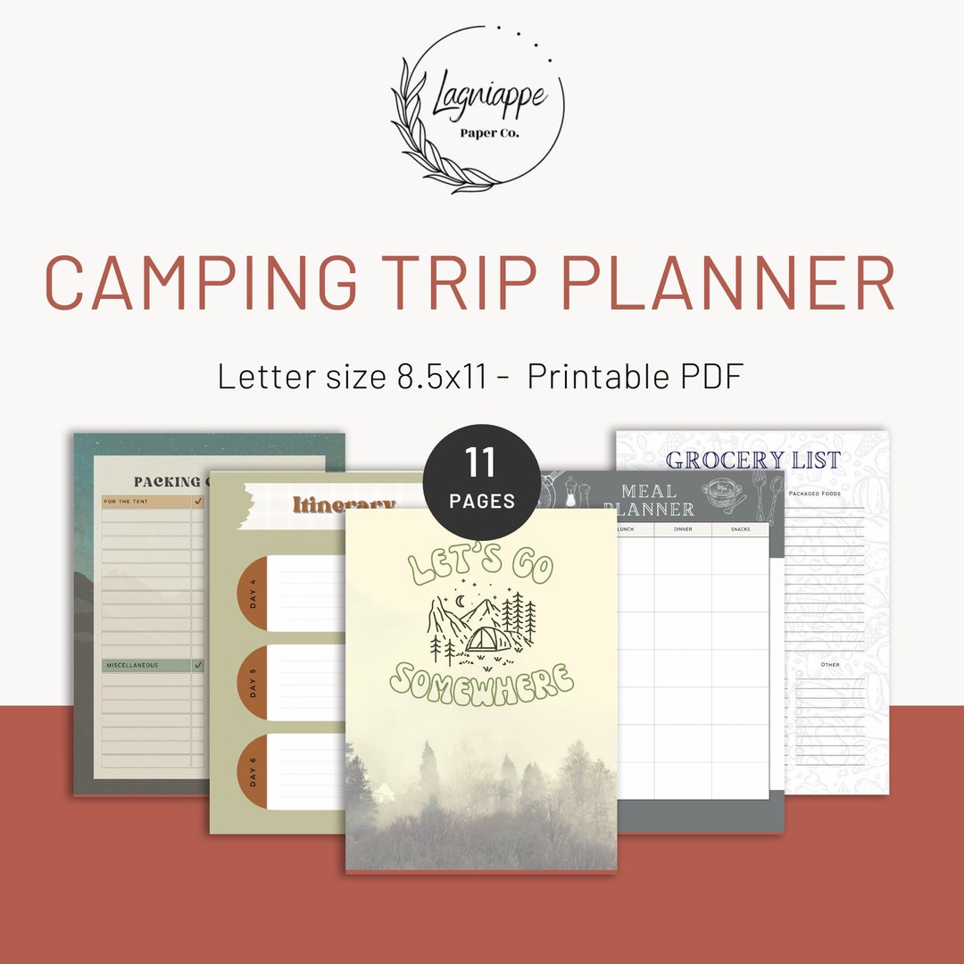 Camping Planner, Camping Itinerary, Camping Checklist, Camping Meal ...