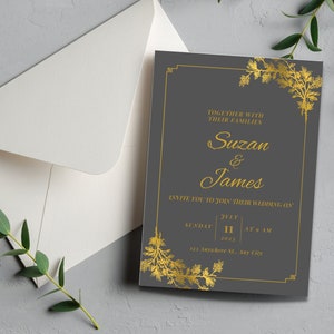 Personalized Wedding Invitation Card, Custom Name Editable Invitation ...