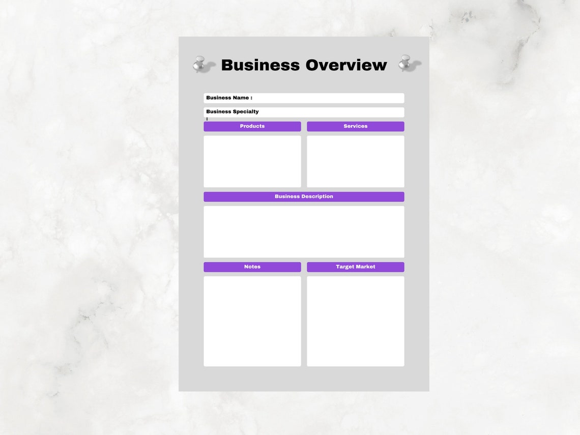 Business Overview Planner, Project Management Planner, Brand Strategy ...