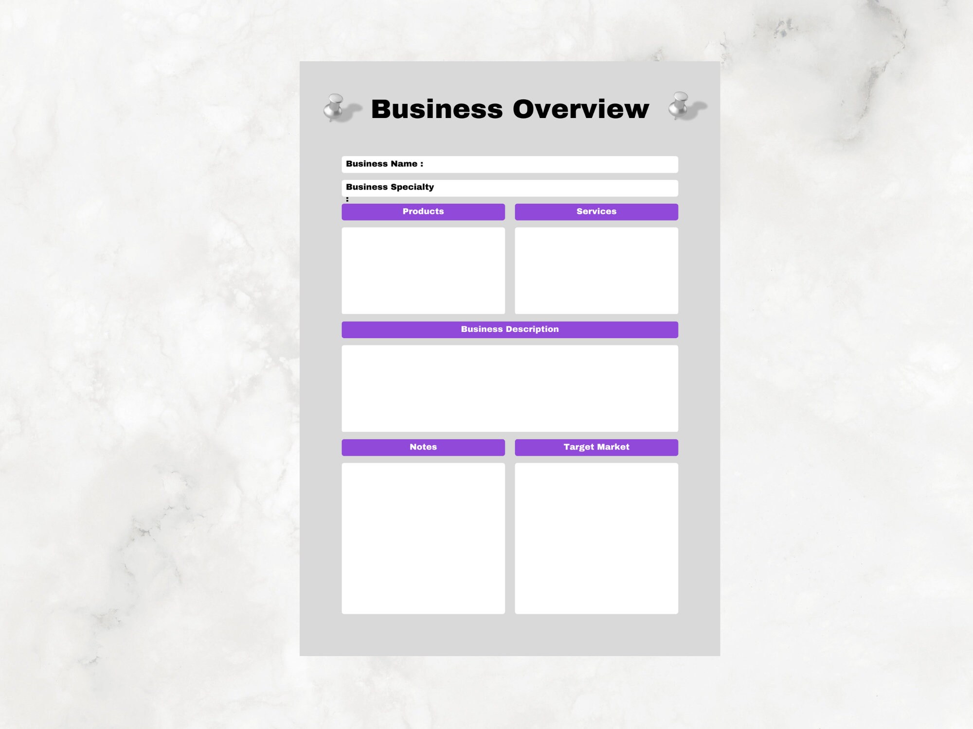 Business Overview Planner, Project Management Planner, Brand Strategy ...