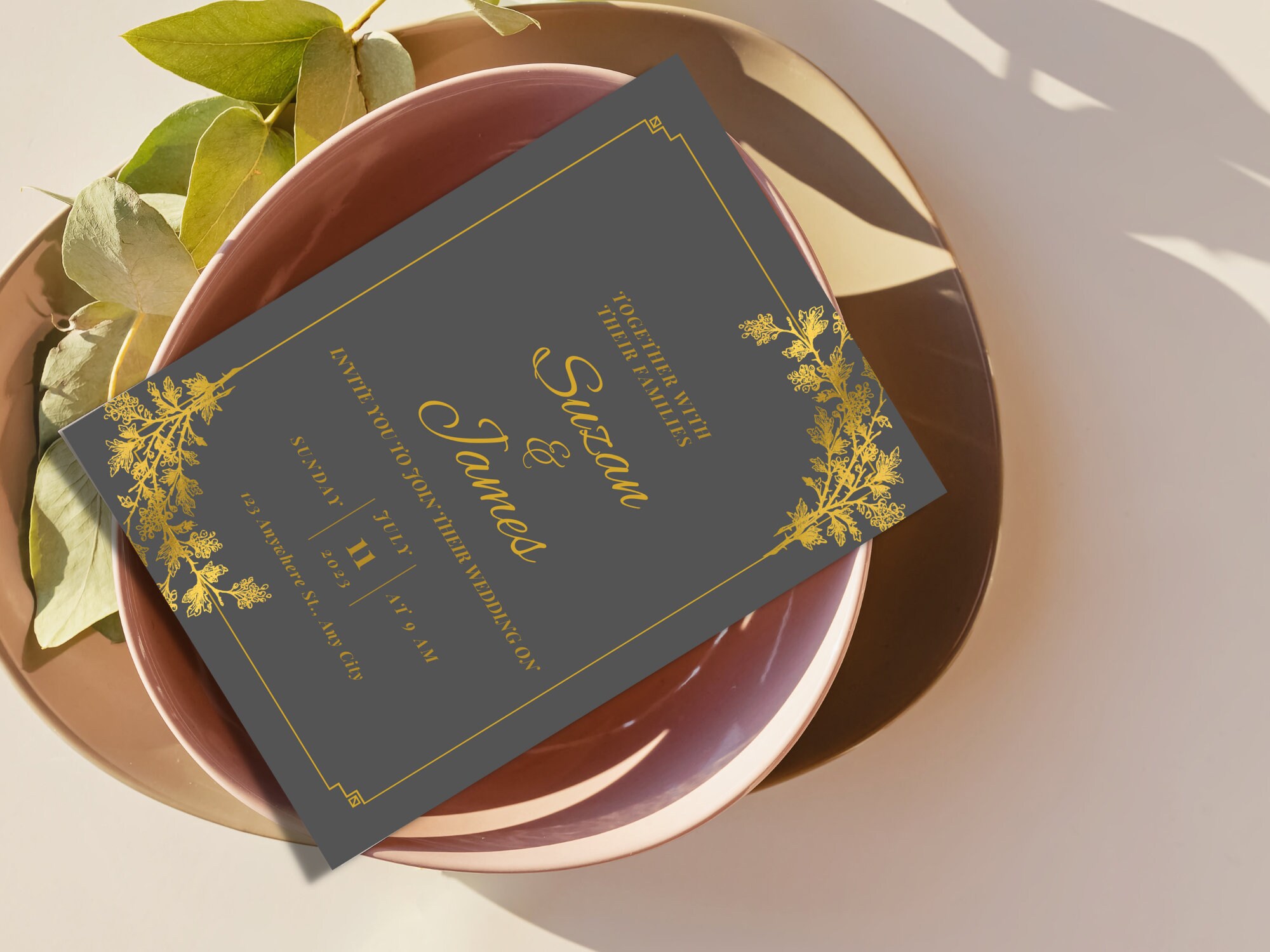Personalized Wedding Invitation Card, Custom Name Editable Invitation ...