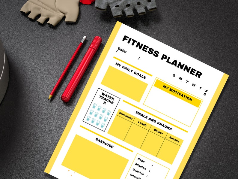 Fitness Workout Planner daily Goal Workout Planner Fitness Workout ...
