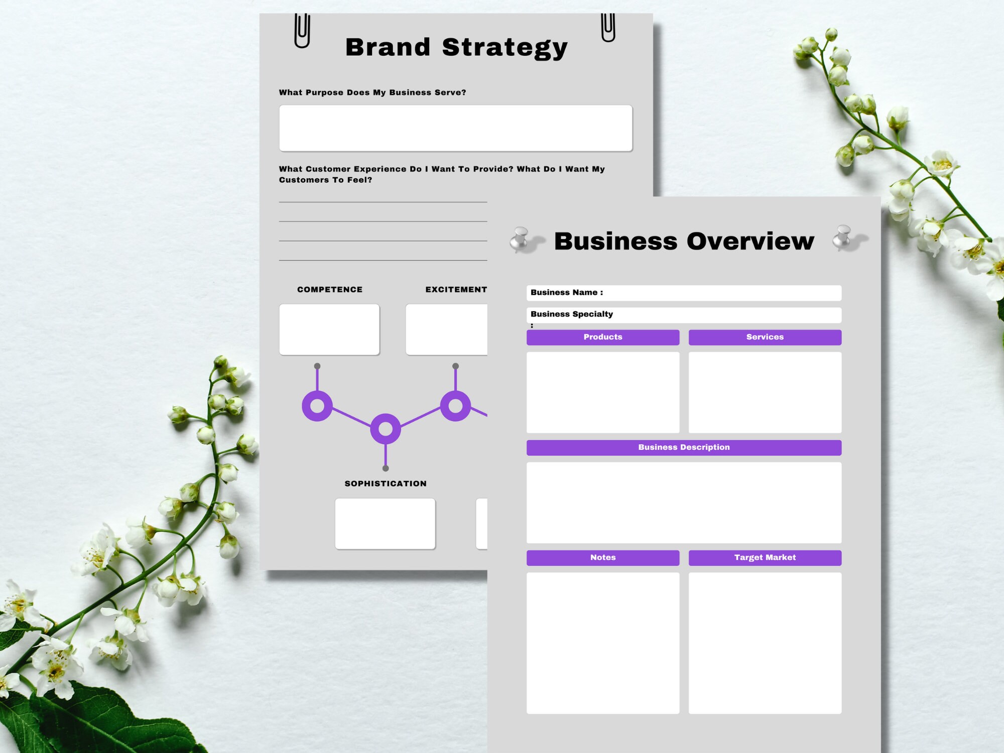 Business Overview Planner, Project Management Planner, Brand Strategy ...