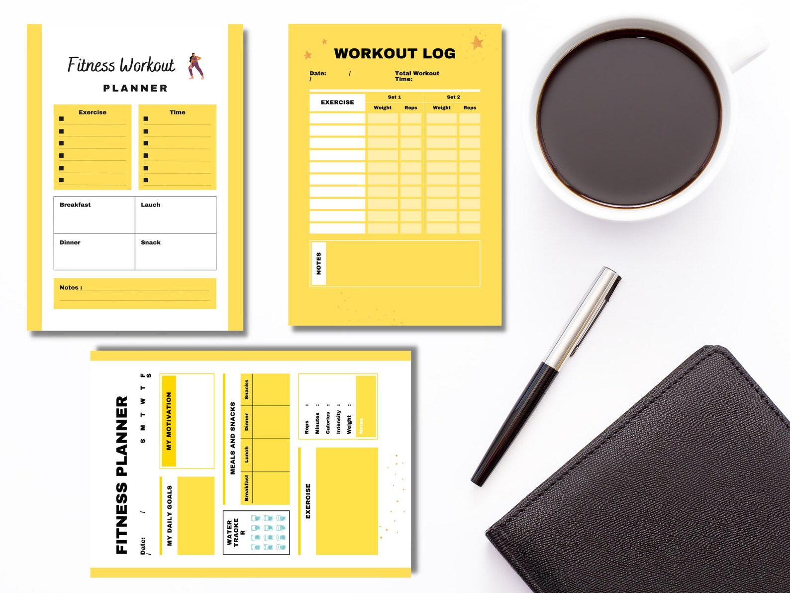 Fitness Workout Planner daily Goal Workout Planner Fitness Workout ...