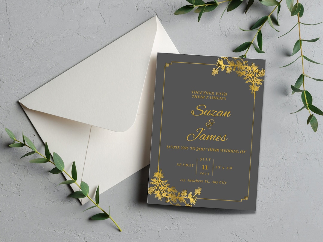 Personalized Wedding Invitation Card, Custom Name Editable Invitation ...