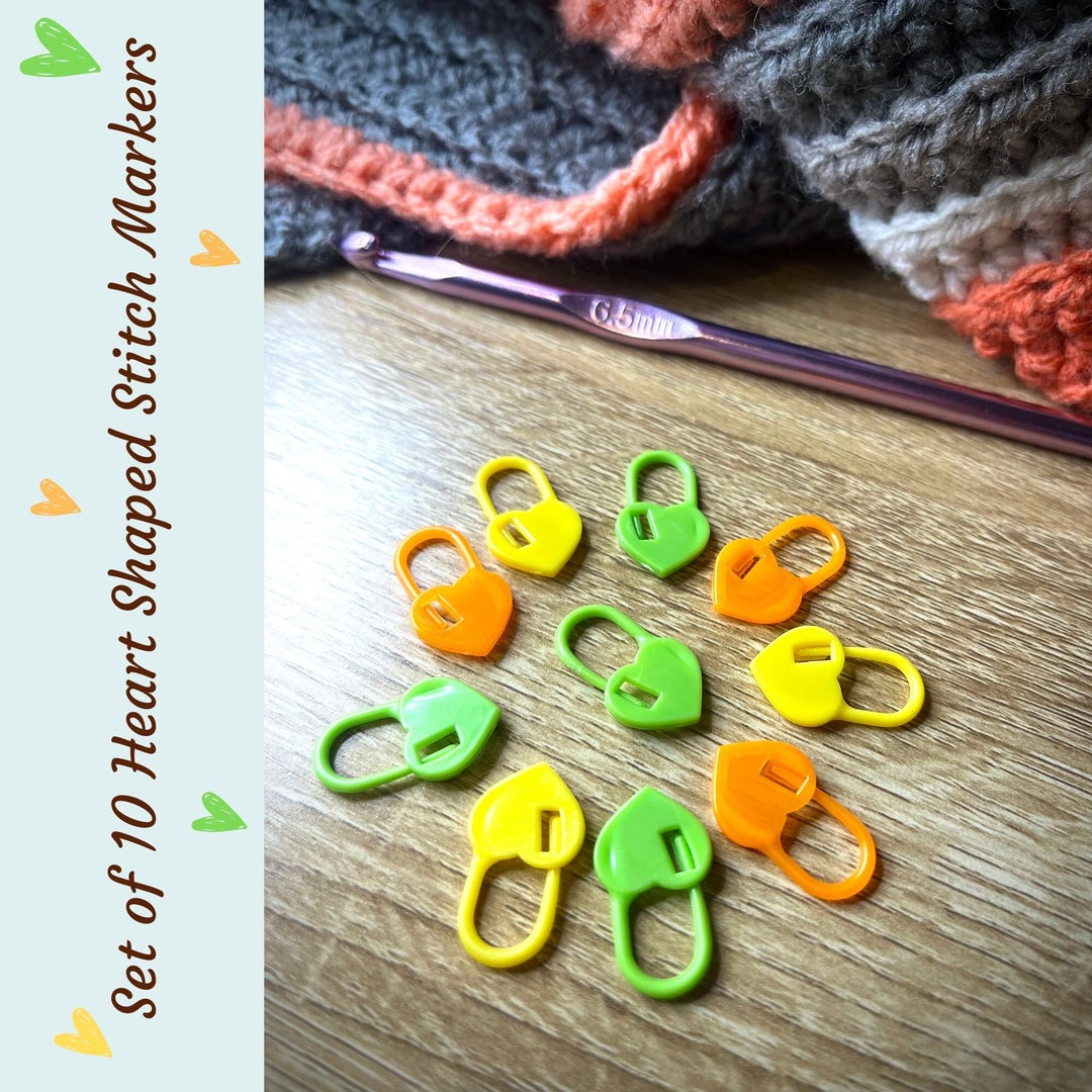 Heart-shaped Stitch Markers Set of 10 Knitting & Crochet Tools ...