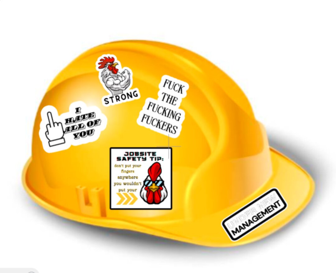 Set of 10 Hard Hat Sticker, Hardhat, Decal, Sarcastic Funny Sticker ...