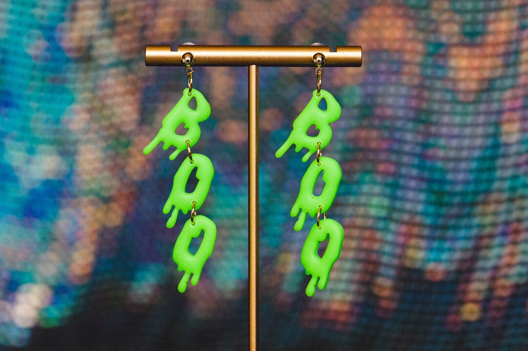 Neon Green Slime Drip Boo Drop Lightweight Polymer Clay - Etsy