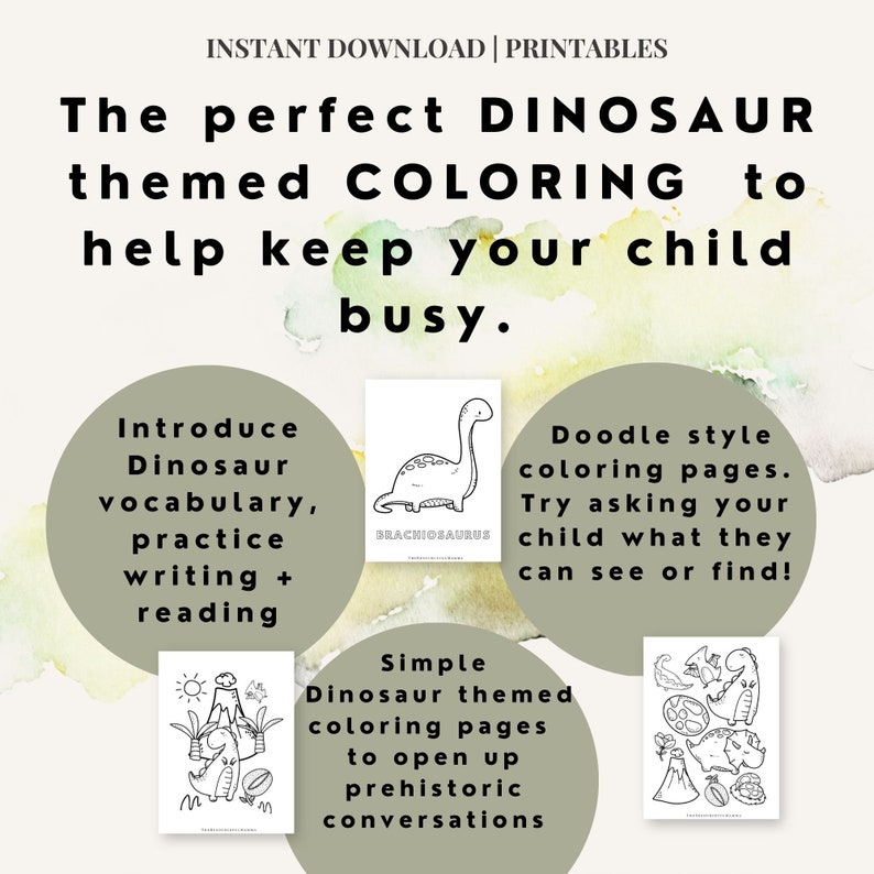 DINOSAUR COLOURING PAGES, Baby Dinosaur Printables, Dinosaur Activites ...