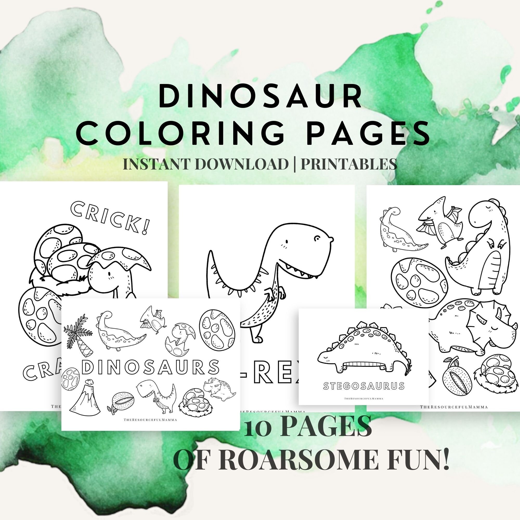 DINOSAUR COLOURING PAGES, Baby Dinosaur Printables, Dinosaur Activites ...