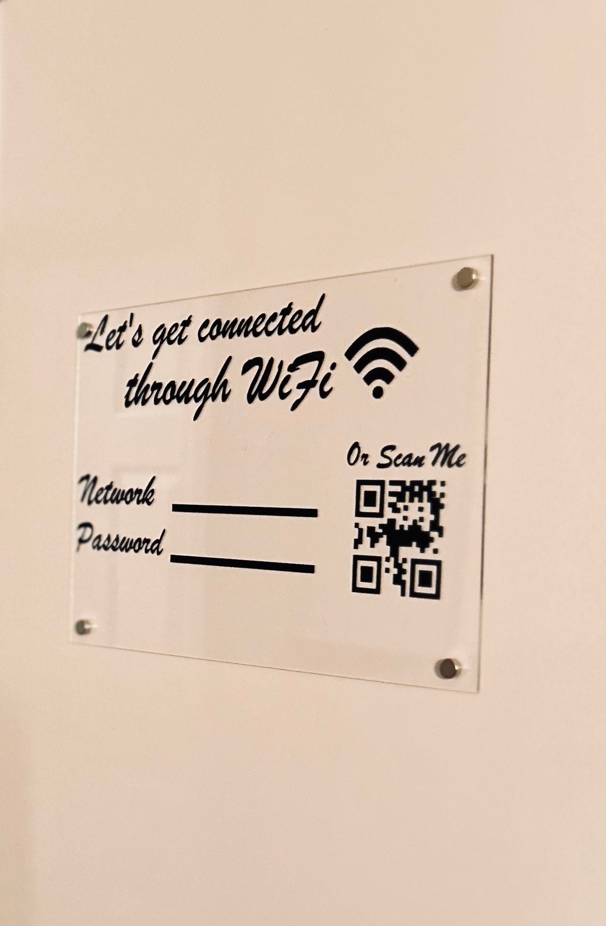 Wifi Sign| QR Code| Welcome Guest Wifi| Sign for Hotels, Airbnb ...