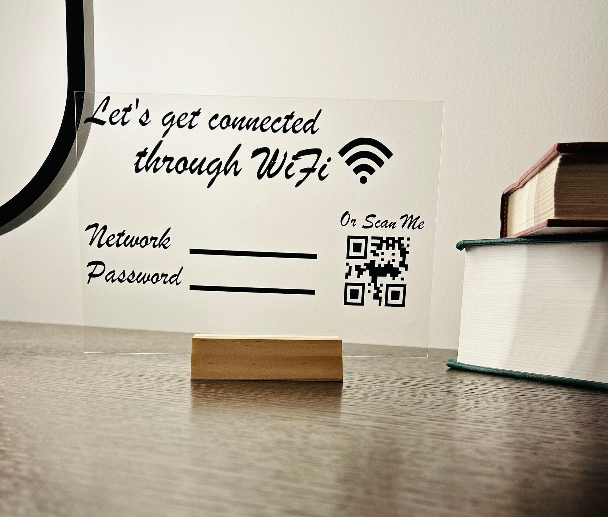 Wifi Sign QR Code Welcome Guest Wifi Sign for Hotels, Airbnb ...
