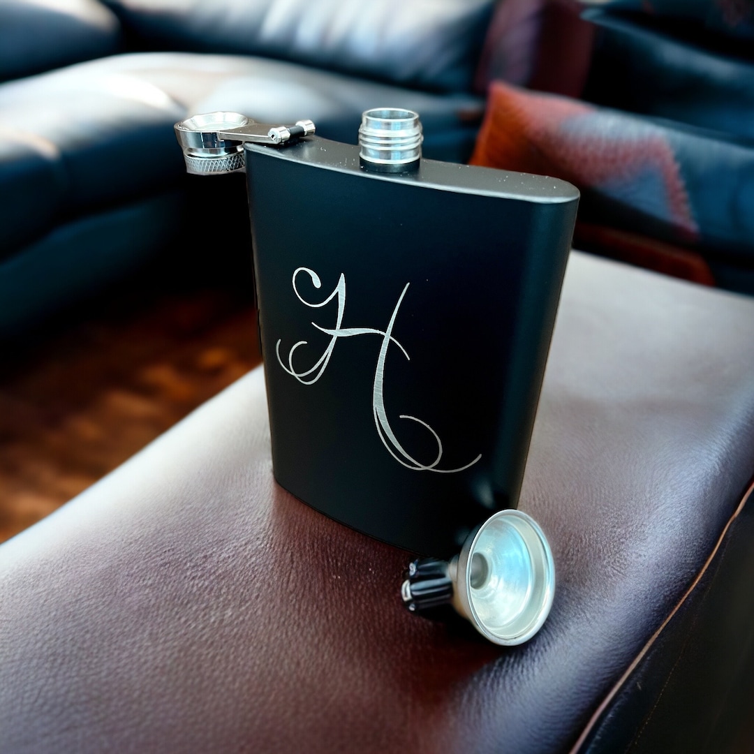 Personalized an Initial Engraved Flask - Etsy
