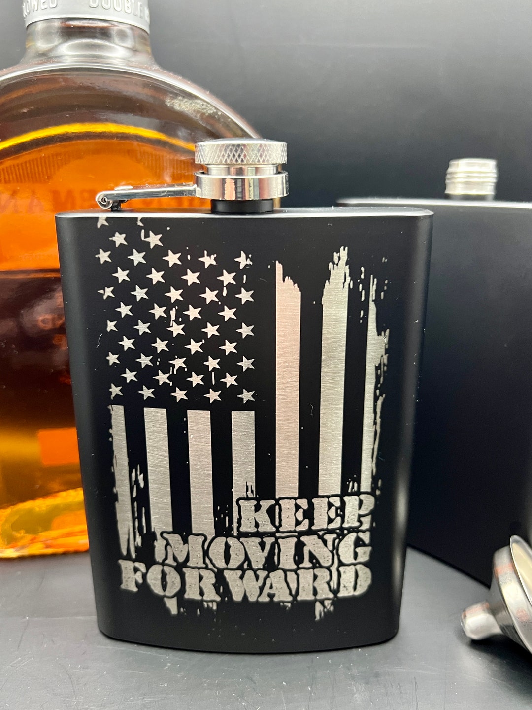 Keep Moving Forward 8oz. Engraved Stainless Steel Flask - Etsy