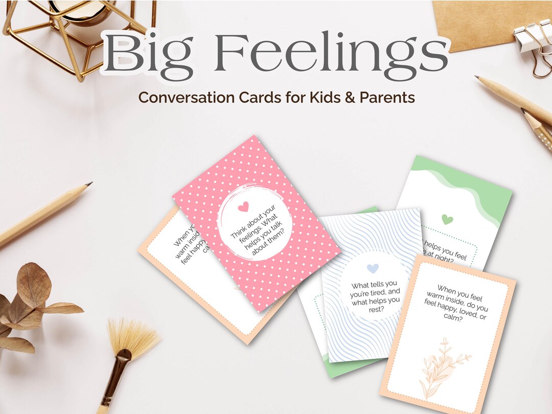 Big Feelings Conversation Cards for Kids | Emotional Regulation Cards ...