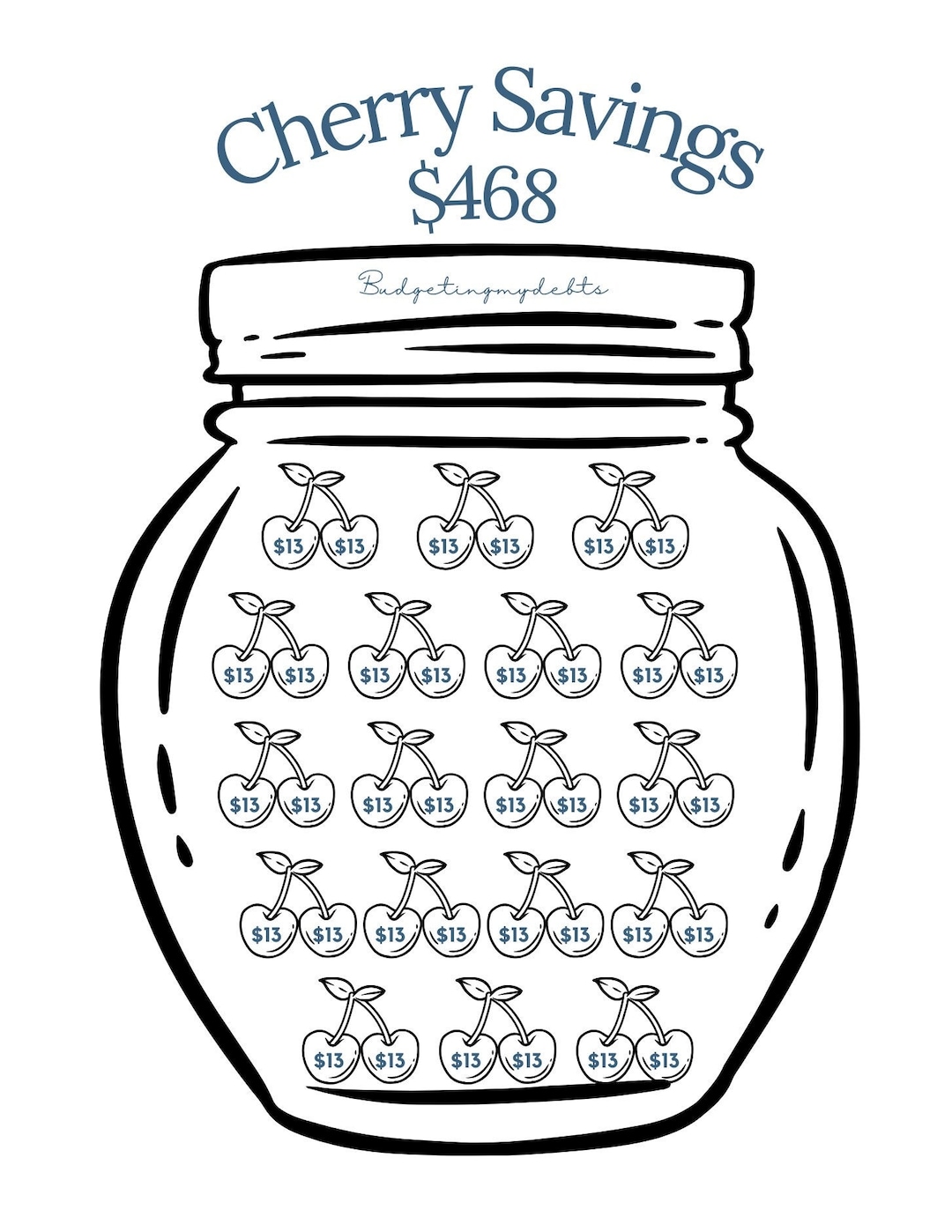 Saving Challenge Printable - Etsy