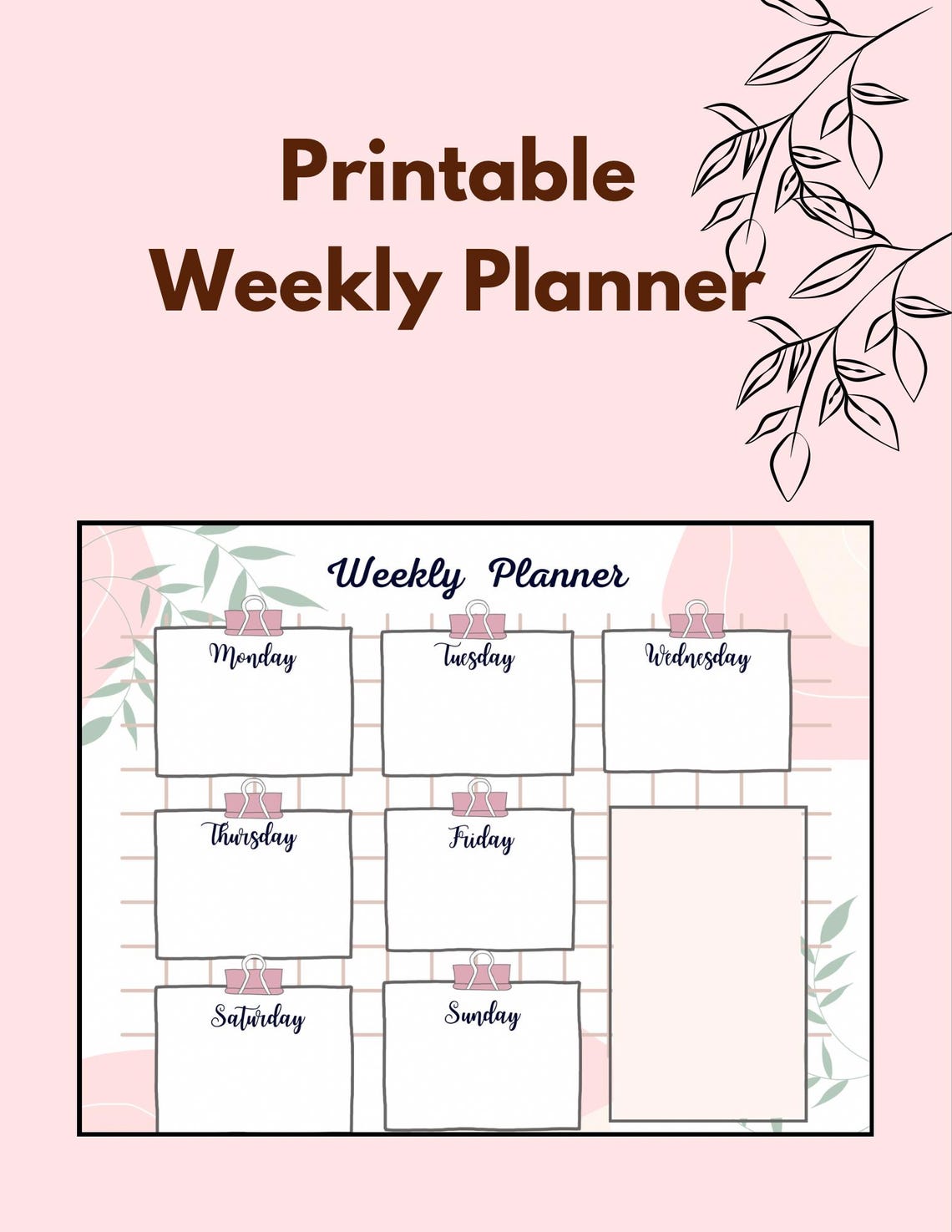 Weekly Planner to Help You Keep Track of Your Weeks Goals - Etsy