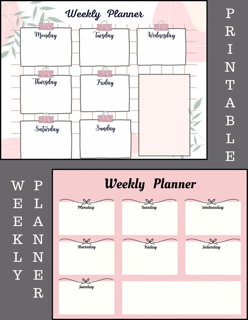 Weekly Planner to Help You Keep Track of Your Weeks Goals - Etsy