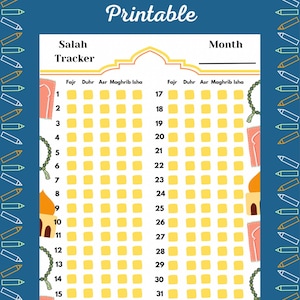 Kids Salah Tracker, Prayer Printable (digital Download) - Etsy