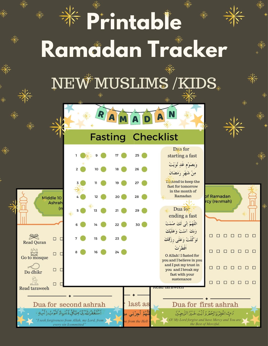 Ramadan Tracker for Kids/new Muslims. Track Fasts and Obligatory ...