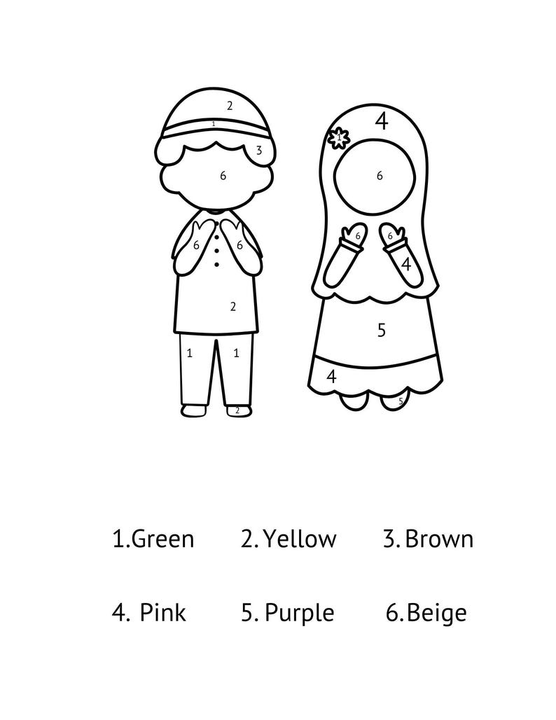 Color by Number Activity for Kids. Ramadan Activities. Toddler Activity ...