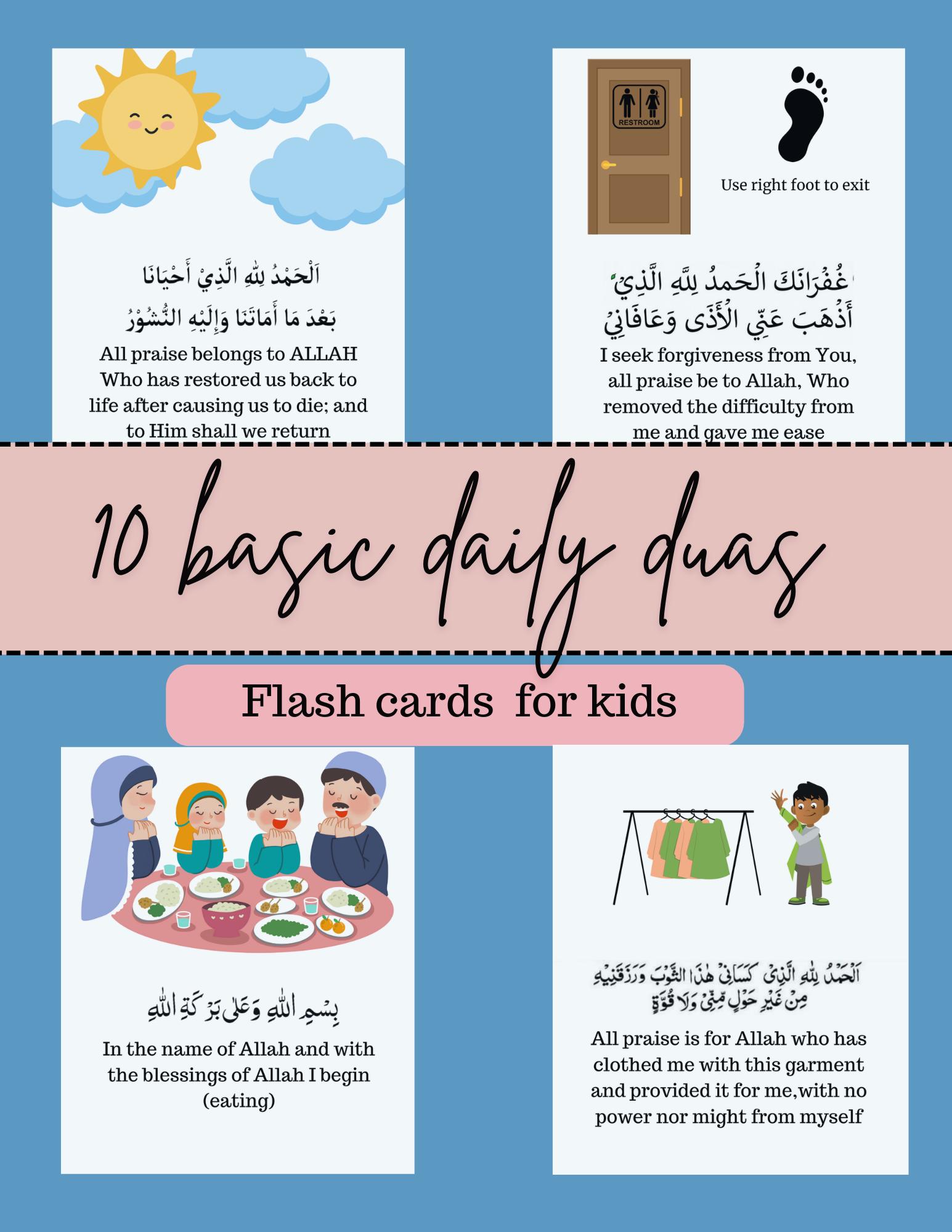 Daily Duas for Kids. Dua Flashcards. Dua Flashcards for Easy Learning ...